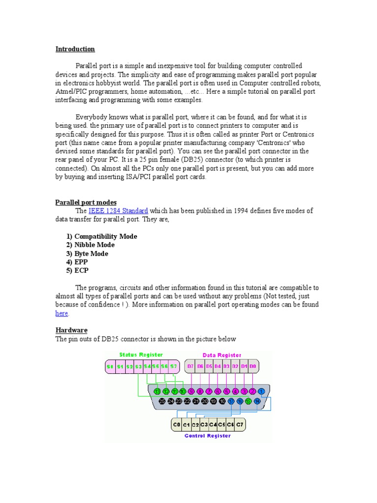 Parallel Port | PDF | Computer Hardware | Computing
