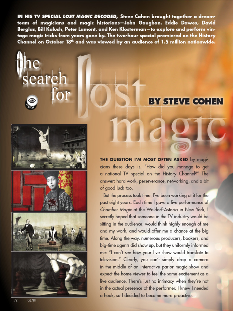 Steve Cohen's Lost Magic TV Special | PDF | Magic (Illusion)