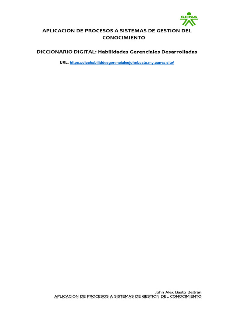 Actividad 3.3.2 - Diccionario Gestión Del Conocimiento | PDF