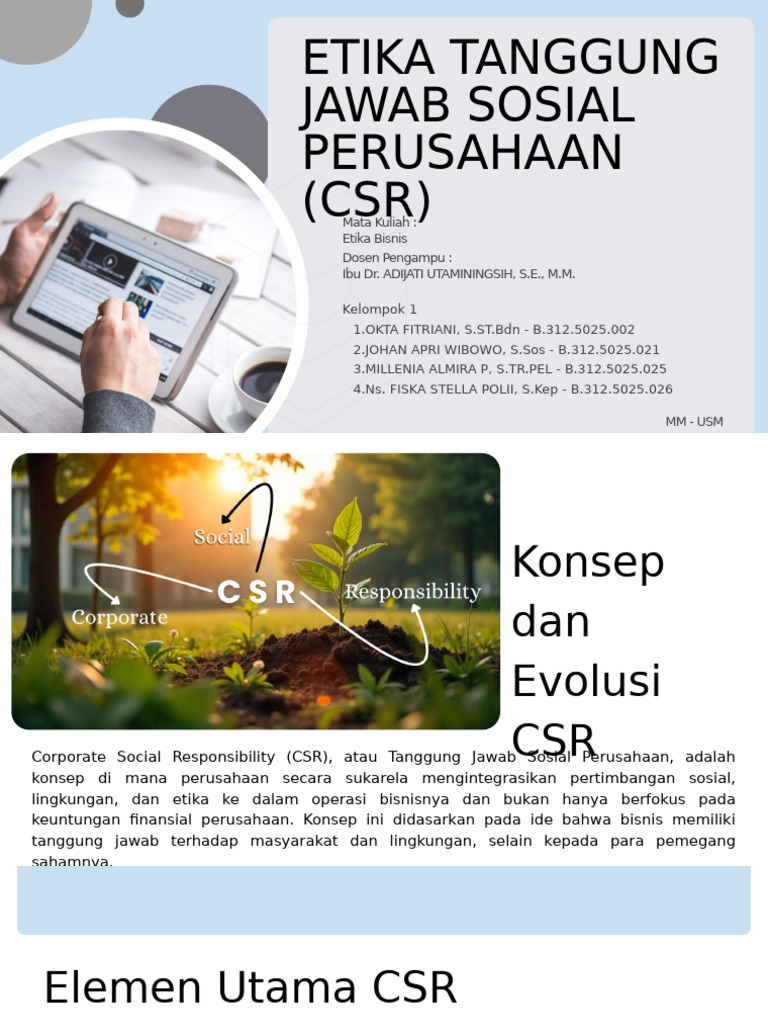 Etika CSR: Tanggung Jawab Perusahaan | PDF