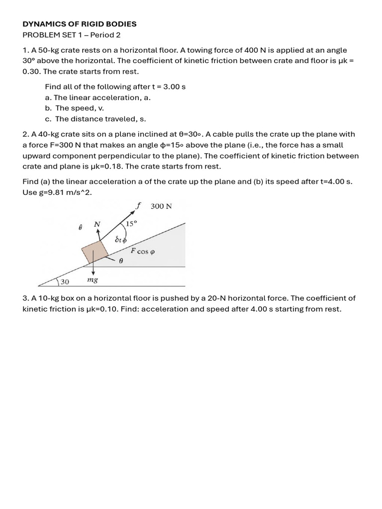 Rigid Body Dynamics Problem Set Solutions | PDF