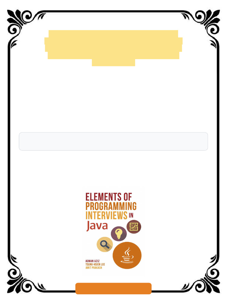 Elements of Programming Interviews in Java The Insider Guide 2nd ...
