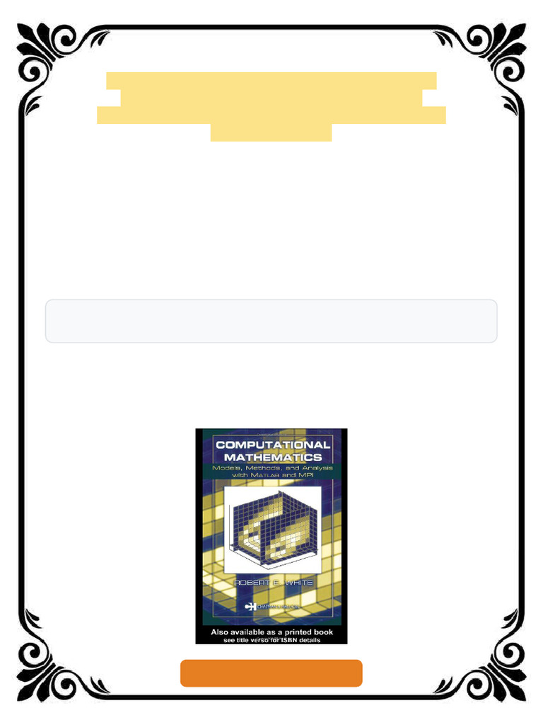 Computational mathematics models methods and analysis with MATLAB and ...