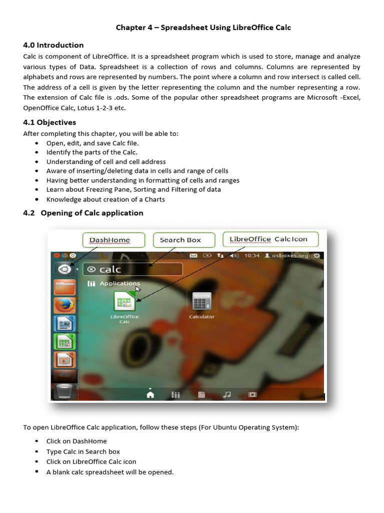 LibreOffice Calc Spreadsheet Guide | PDF