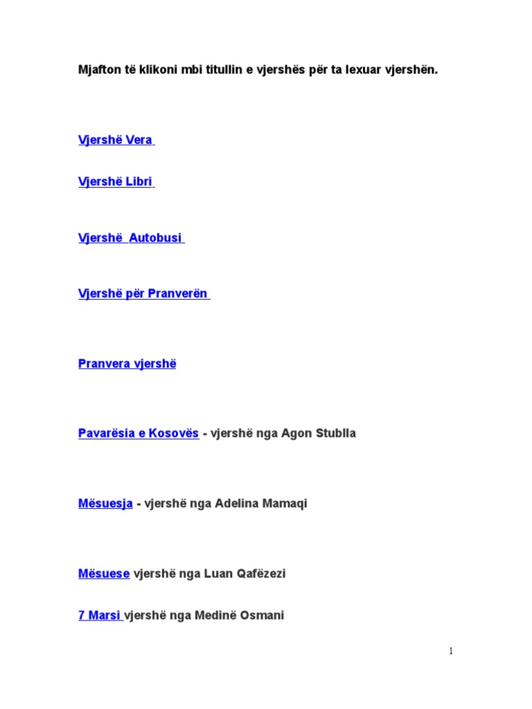 Vjersha Të Ndryshme | PDF