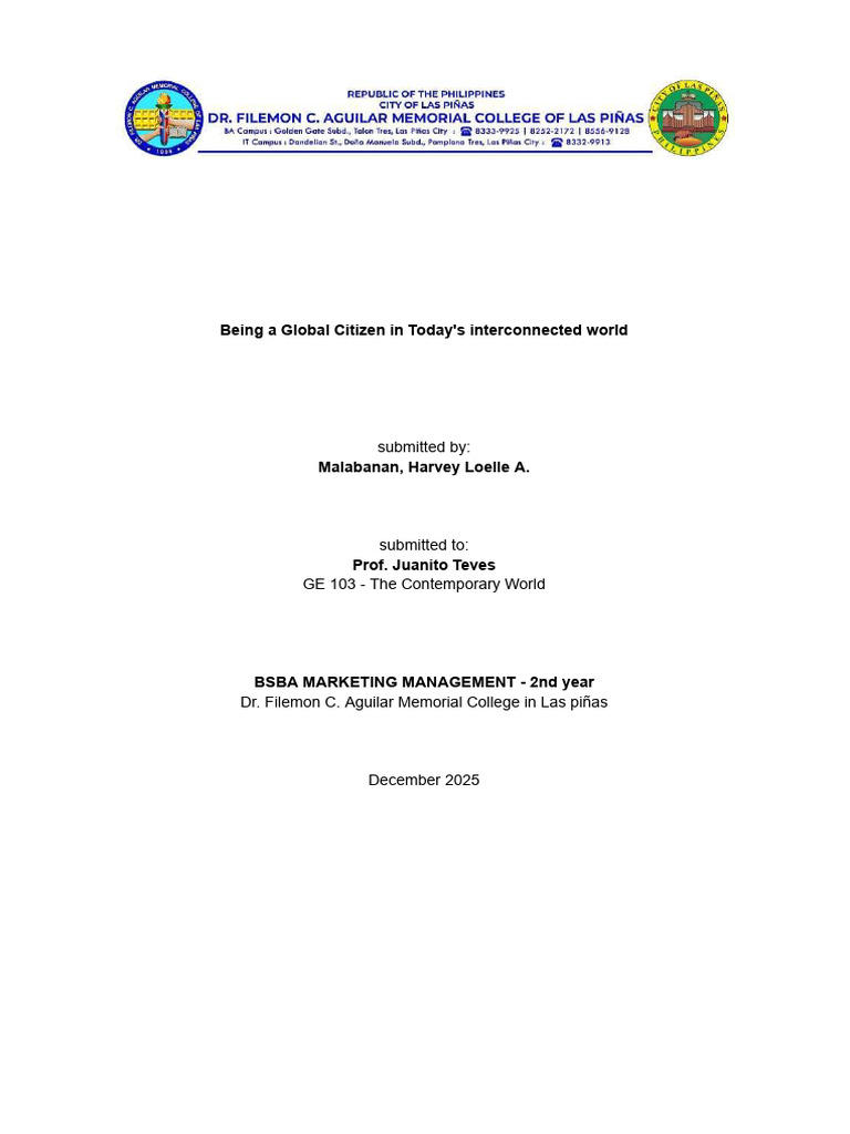 Global Citizenship and Environmental Stewardship | PDF | Sustainability ...