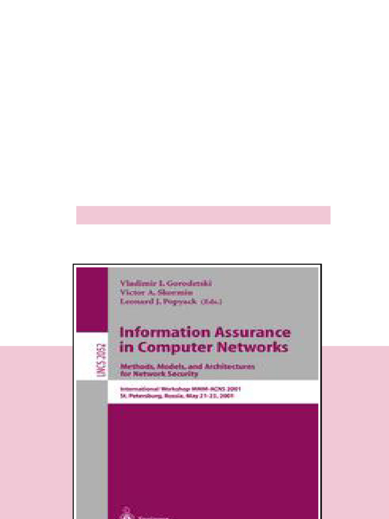 Information Assurance In Computer Networks Methods Models And ...
