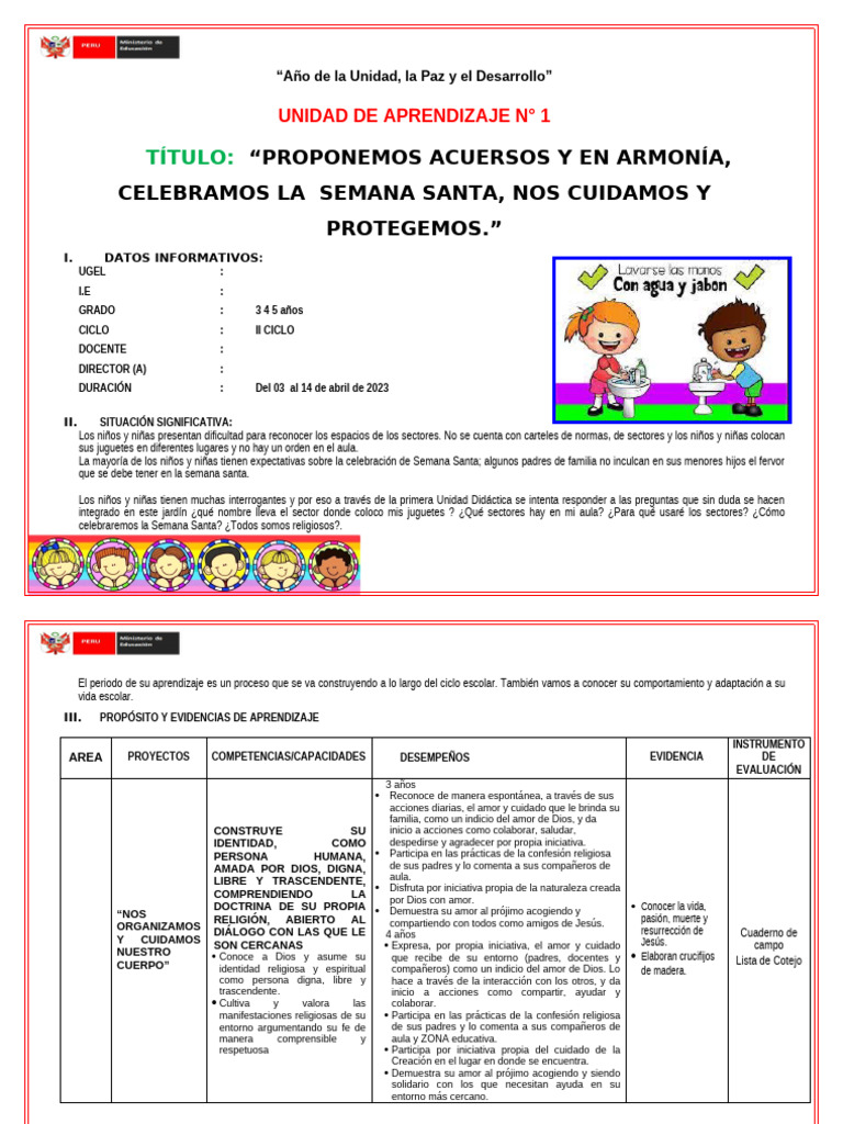 1 Unidad de Aprendizaje 3 4 5 Añoss | PDF | Amor | Aprendizaje