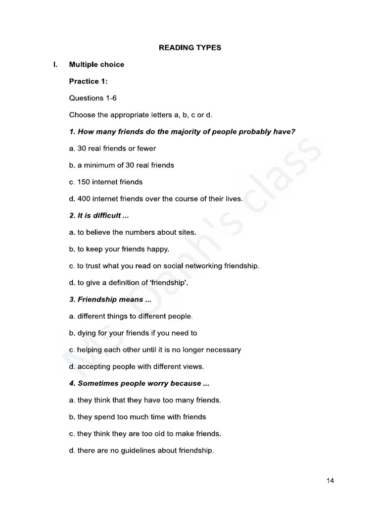 Pre Ielts Reading | PDF