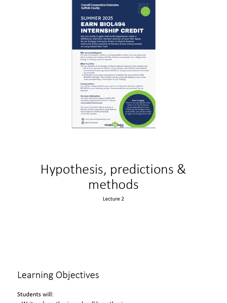 Biol113 Lec 2 Hypothesis, predictions & methods | PDF | Hypothesis ...