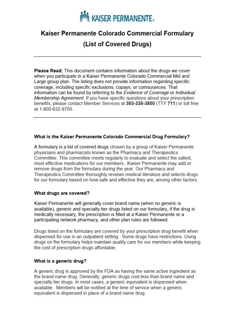 Kaiser Formulary | PDF | Prescription Drugs | Selective Serotonin ...