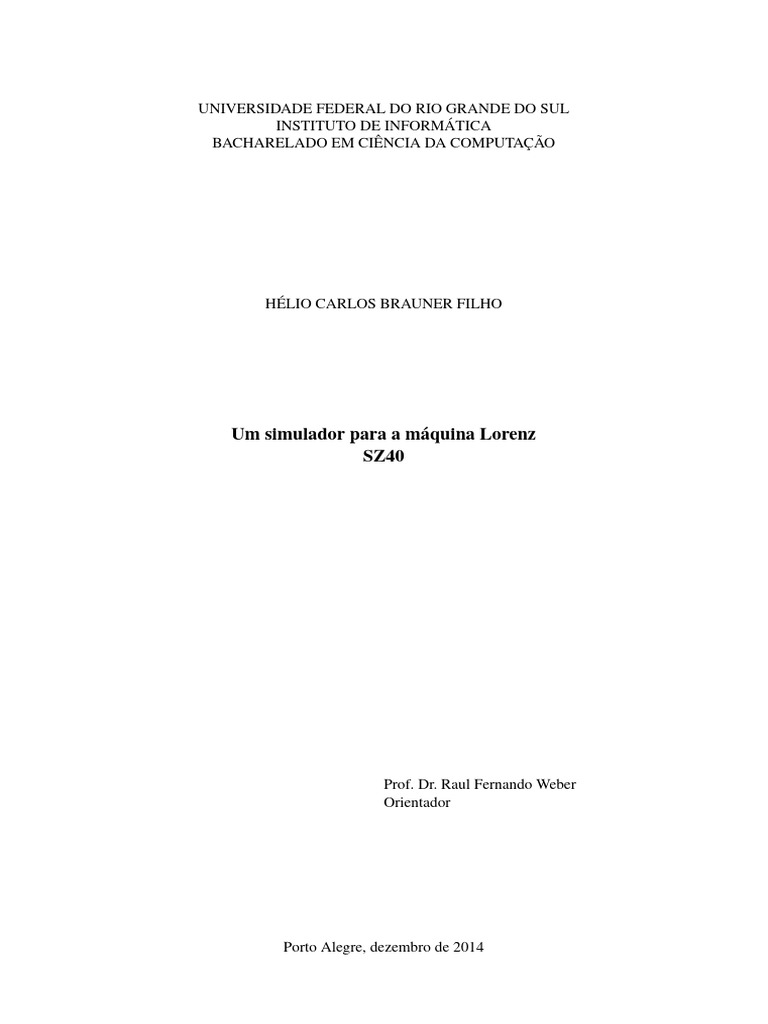 Um Simulador Para a Máquina Lorenz SZ40 | PDF | Criptografia | Ciberguerra