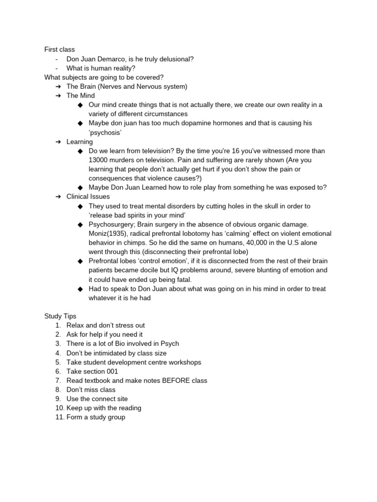Class Intro - Psych | PDF