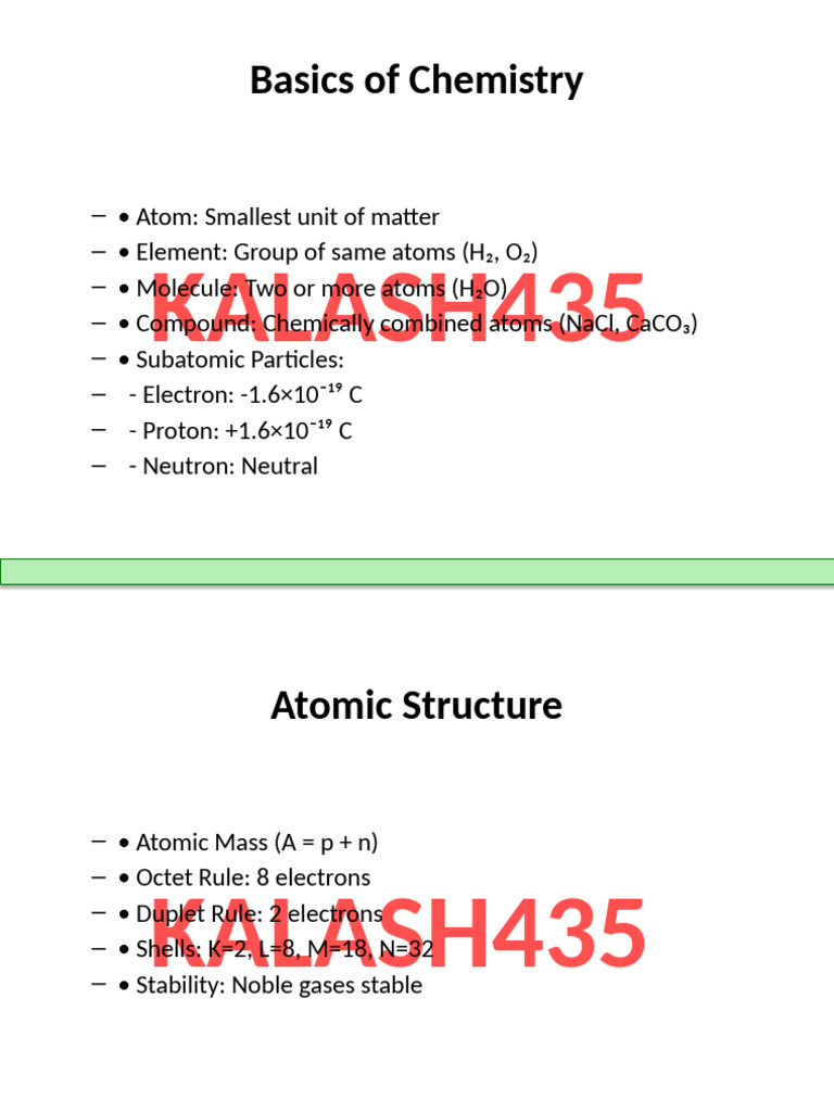 Chemistry Basics: Atoms, Bonds, and Isotopes | PDF