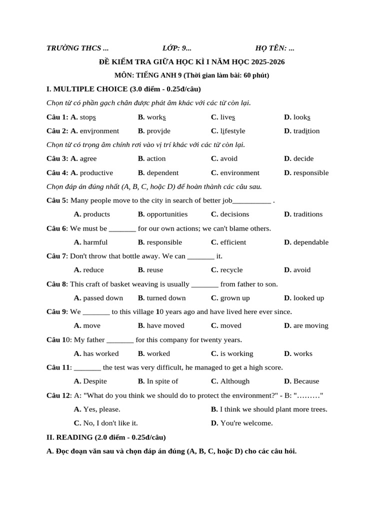 Trư NG THCS | PDF | Natural Environment