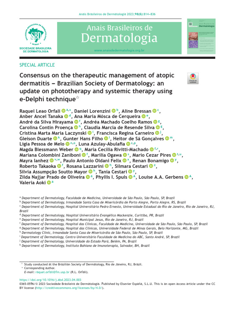 therapeutic management of atopic dermatitis ‒ Brazilian Society of ...