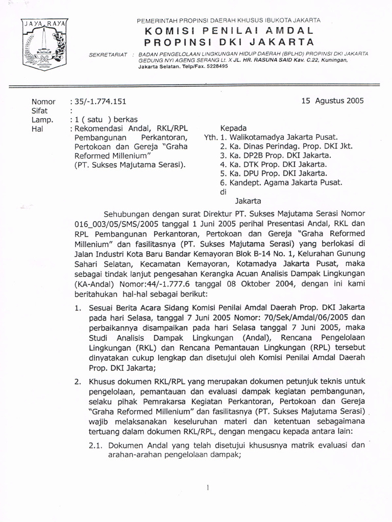 Rencana Pengelolaan Dan Pemantauan Lingkungan Hidup (RKL-RPL) | PDF