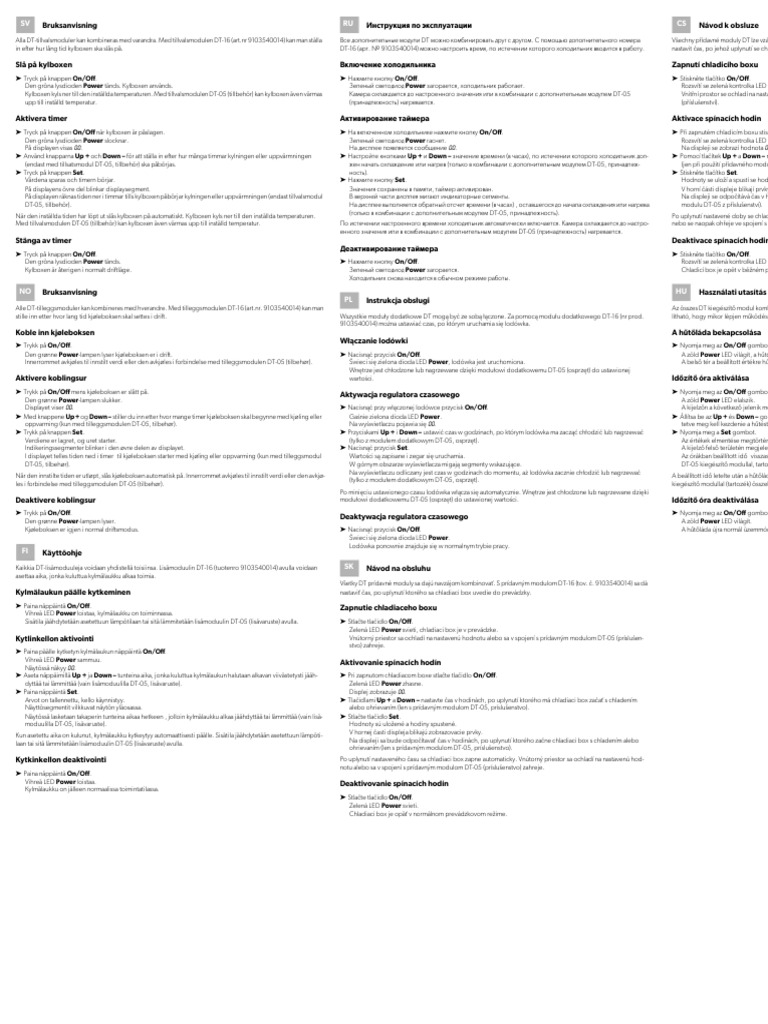 Manual de Usuario Dometic DT-16 (Español - 2 Páginas) | PDF
