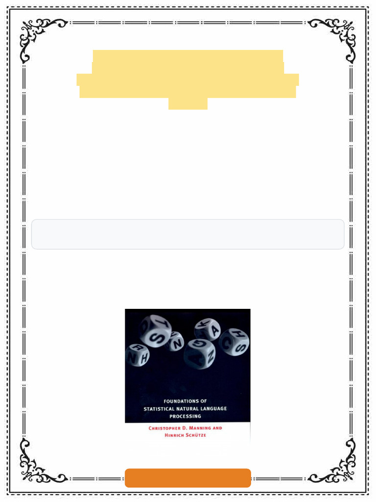 Foundations of Statistical Natural Language Processing 1st Edition by ...