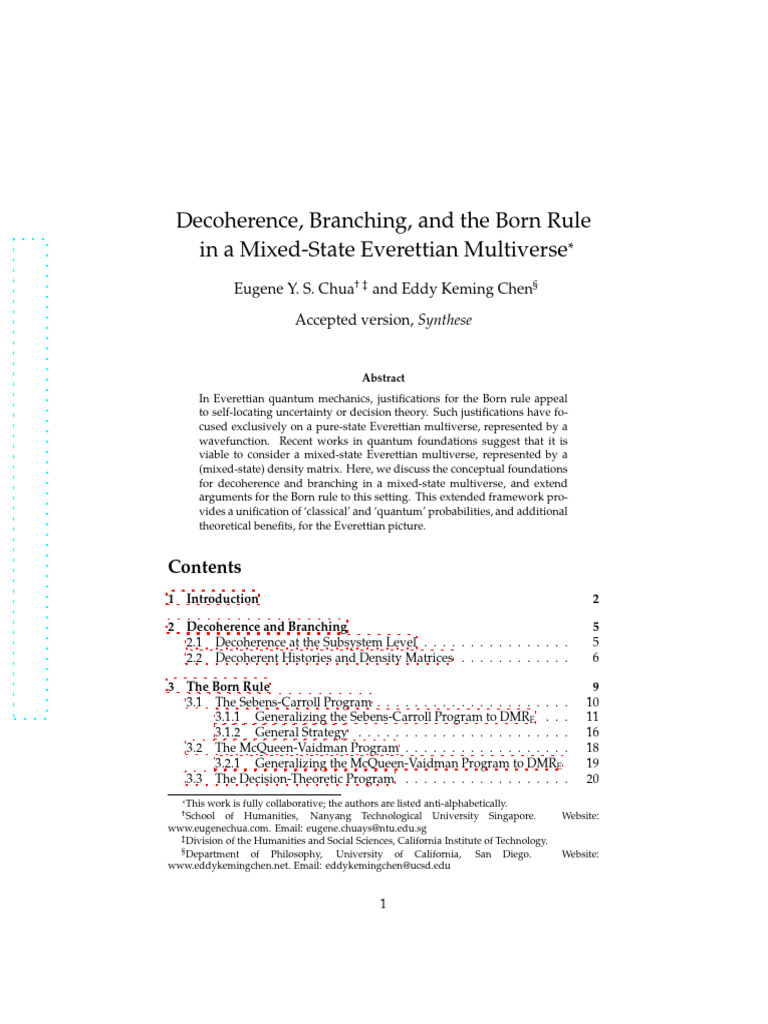 Decoherence, Branching, and The Born Rule in A Mixed-State Everettian ...