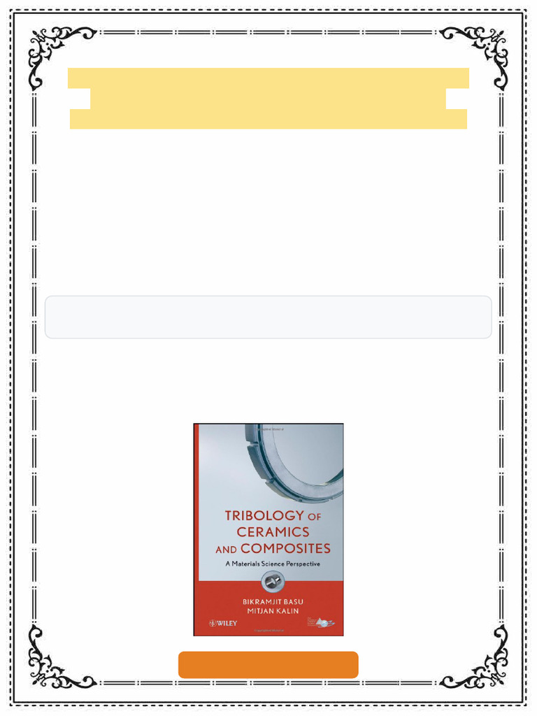 Tribology of Ceramics and Composites Materials Science Perspective 1st ...