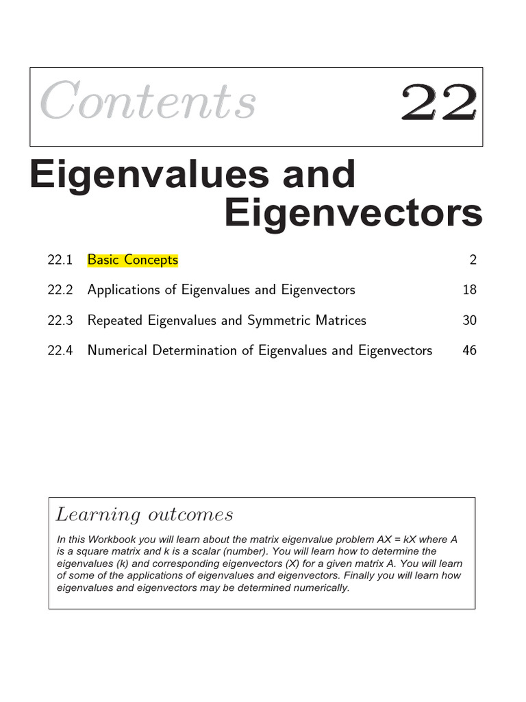 Eigenvalues and Eigenvectors | PDF | Eigenvalues And Eigenvectors | Matrix (Mathematics)