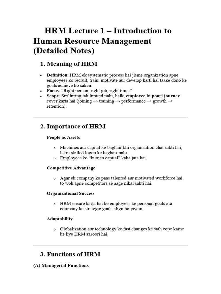 Introduction to Human Resource Management | PDF | Human Resource ...