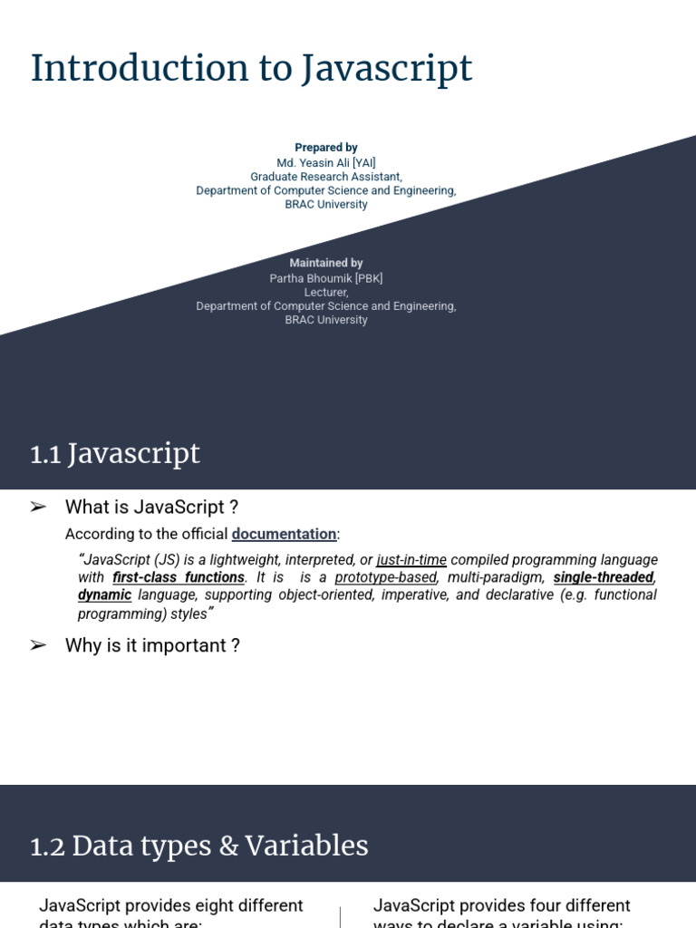 Introduction to JavaScript Basics | PDF | Scope (Computer Science ...