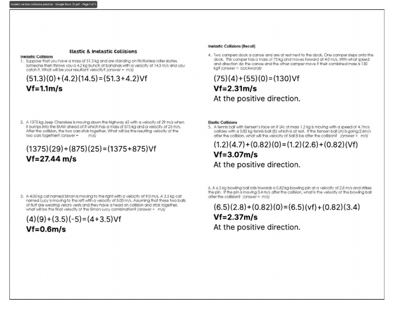 Student Version Collisions Practice - Google Docs (1) .PDF - Page 1 of ...