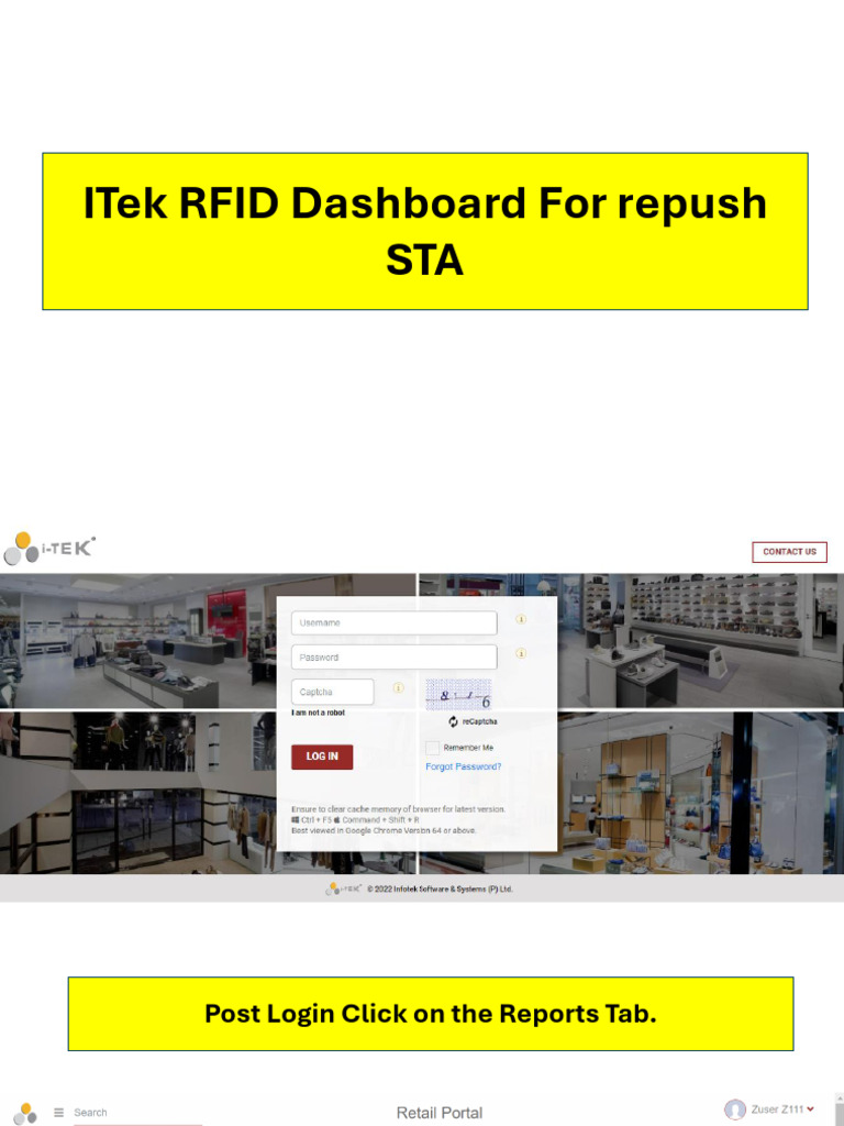 ITek RFID Dashboard Inward Data Guide | PDF