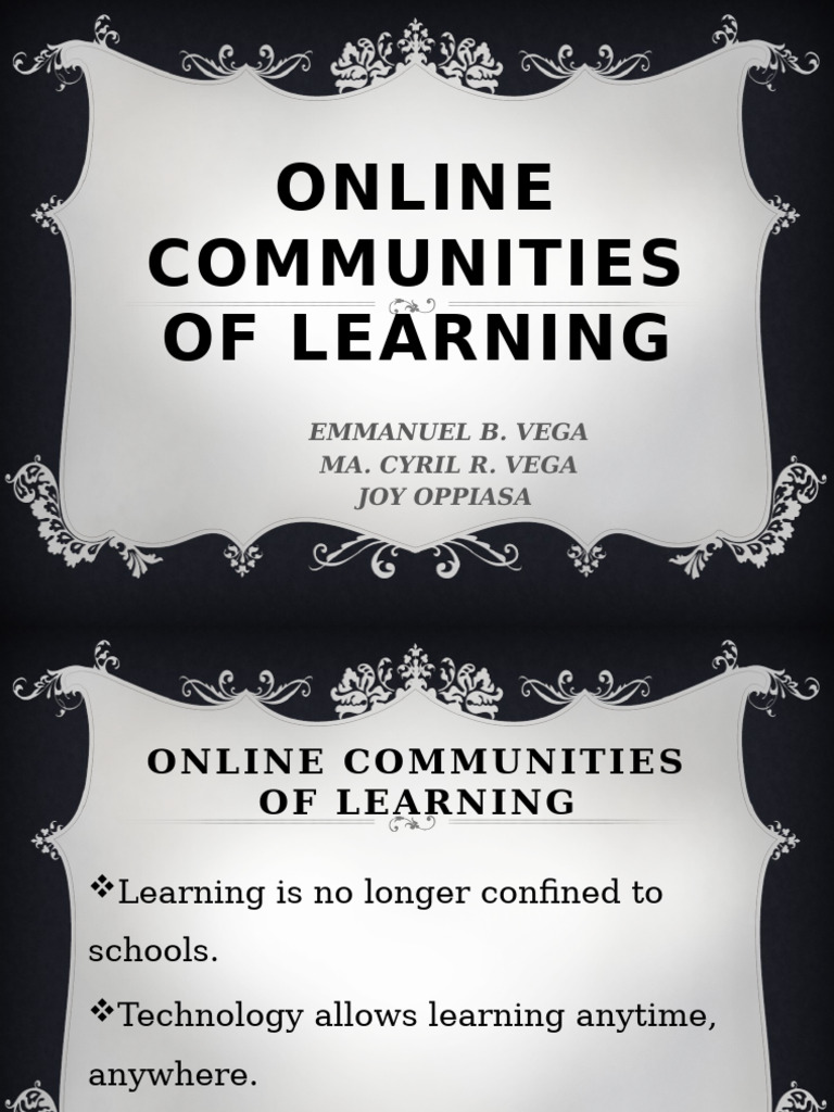 Online Learning Communities Presentation Maam Tabirara Report | PDF ...