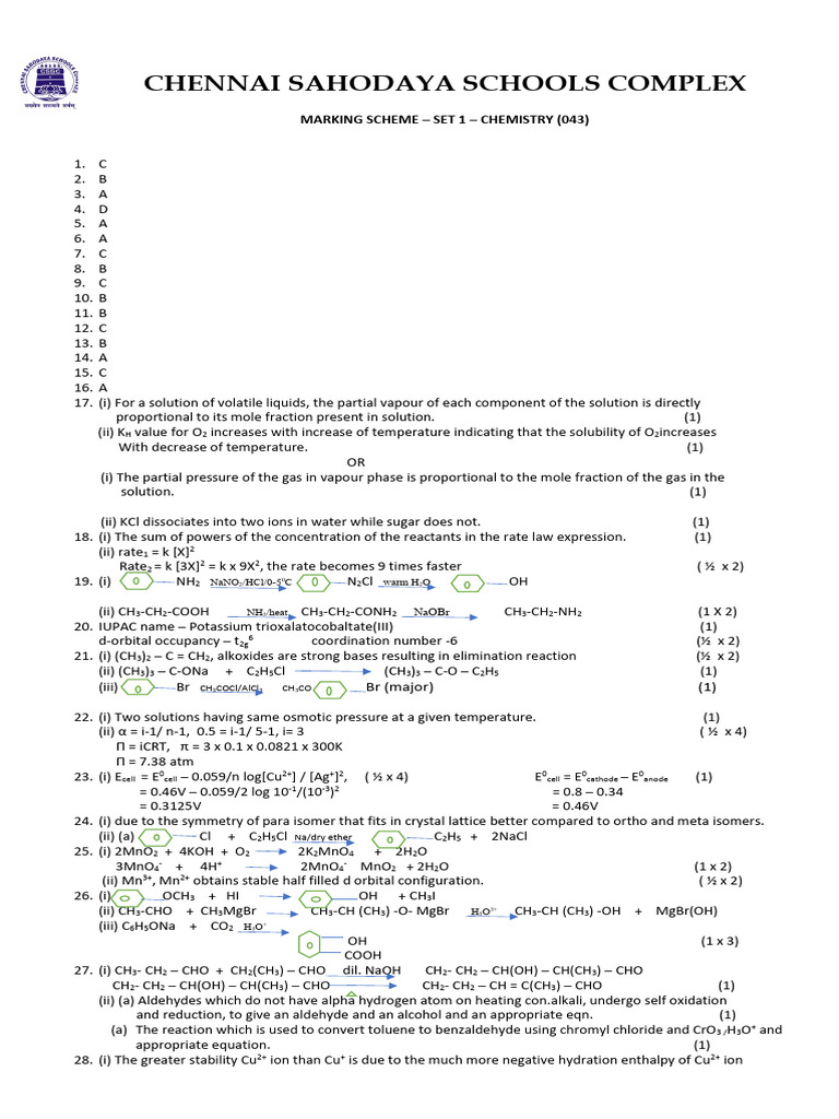 MS-Chemistry(043)-12-Common Examination-Set-1 | PDF | Proteins | Dna