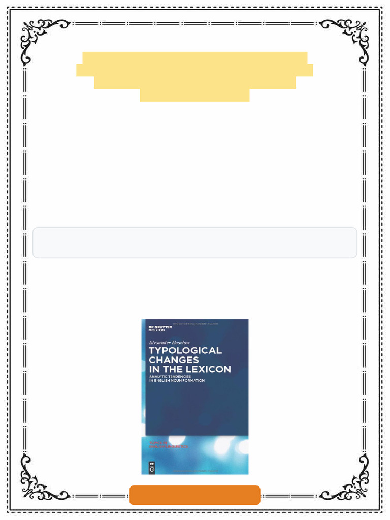 Typological Changes in the Lexicon Analytic Tendencies in English Noun ...