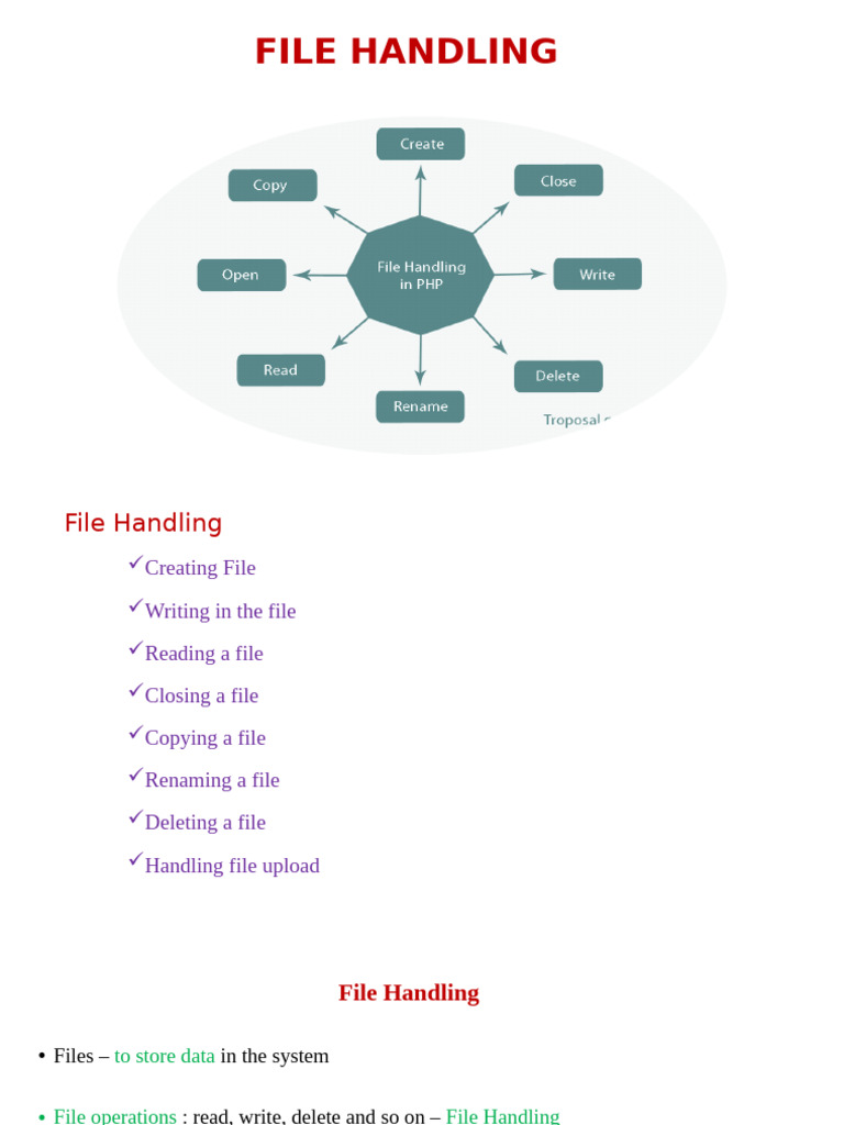 PHP File Handling Operations Guide | PDF | Filename | Text File
