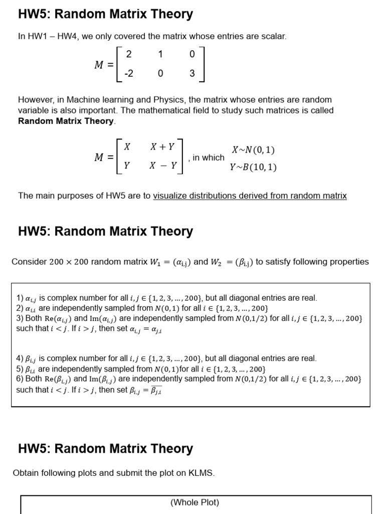 HW5 Problem | PDF | Matrix (Mathematics) | Operator Theory