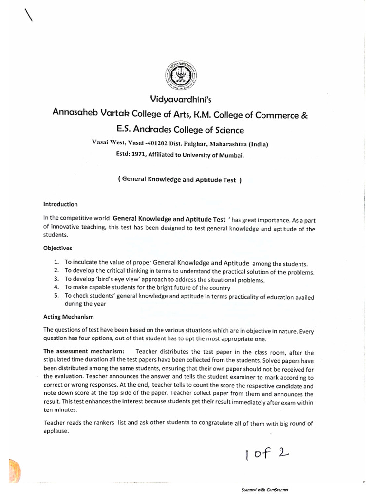 4.General Knowledge Aptitude Test | PDF