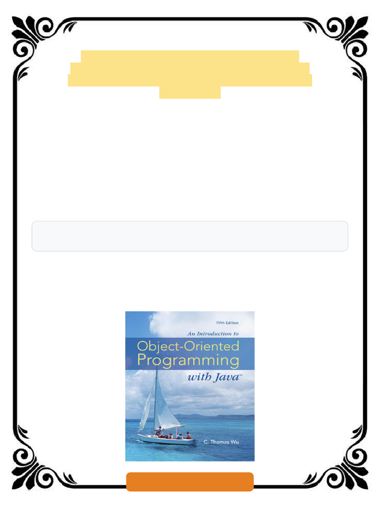 An Introduction to Object Oriented Programming With Java 5th Edition by ...