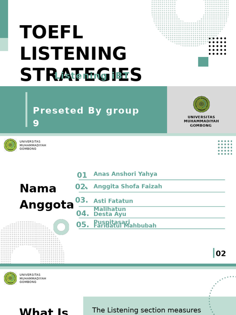 TOEFL Listening Strategies Guide | PDF | Test Of English As A Foreign ...