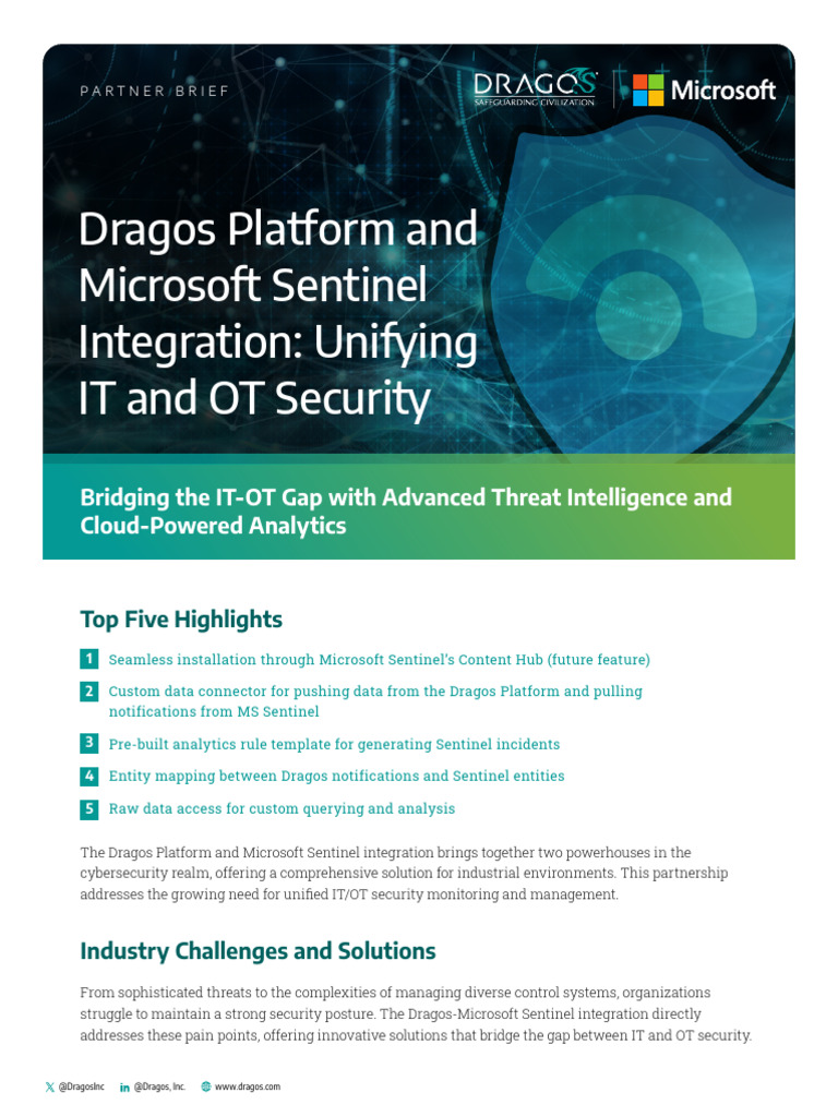 IT-OT Security Integration: Dragos & Sentinel | PDF | Microsoft Azure ...