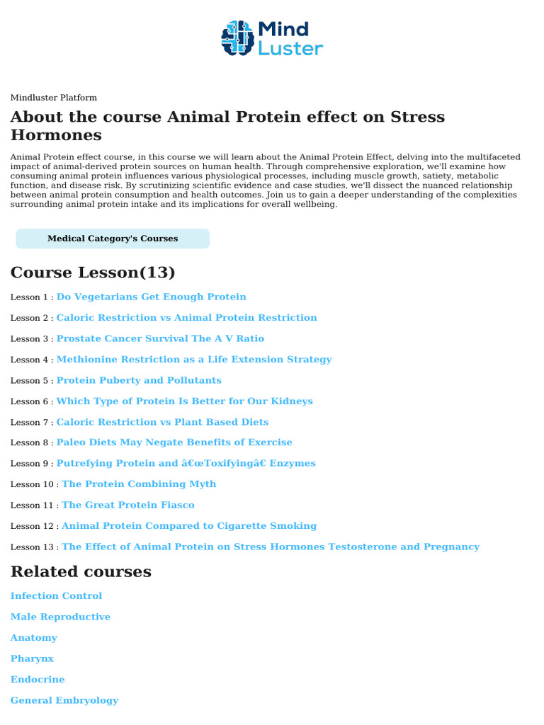 Impact of Animal Protein on Health | PDF