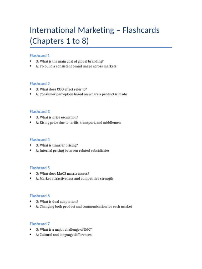 International Marketing Flashcards | PDF