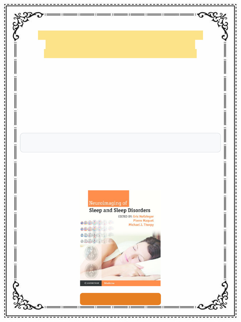 Neuroimaging of Sleep and Sleep Disorders 1st Edition Eric Nofzinger ...