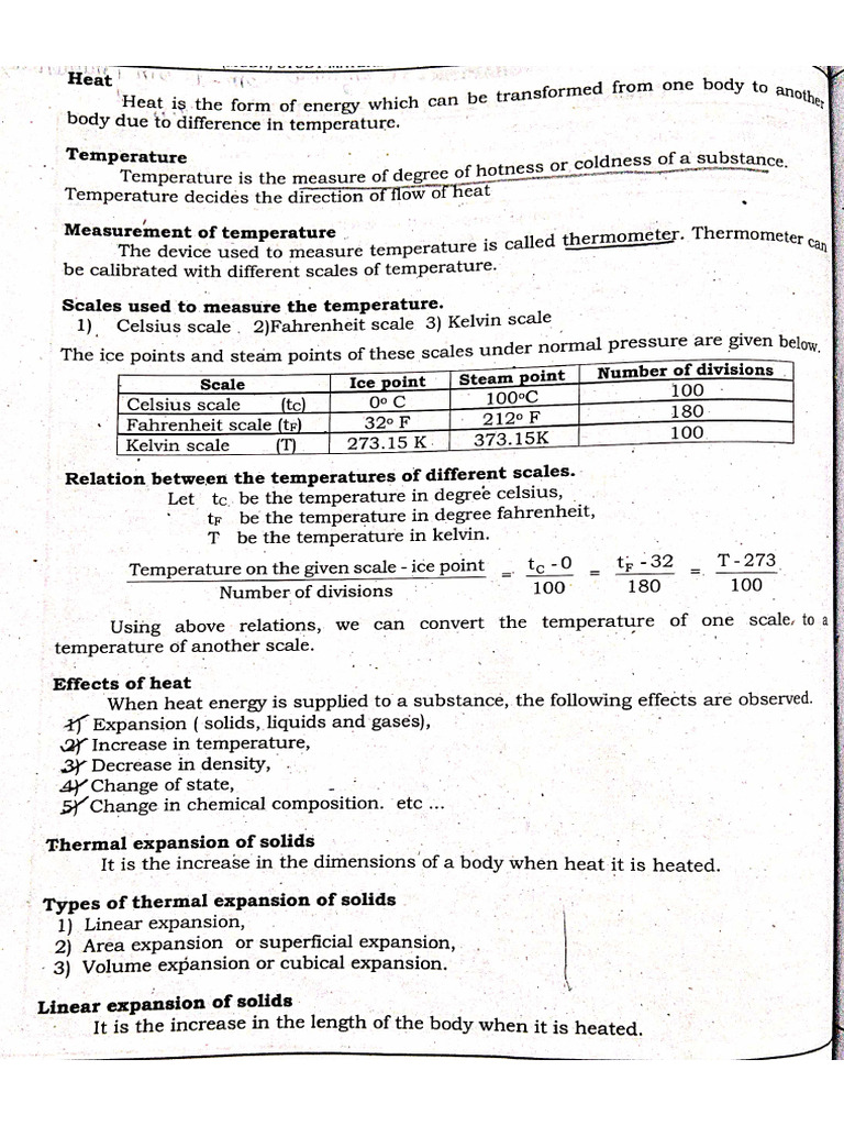 Thermal Properties of Matter Notes | PDF