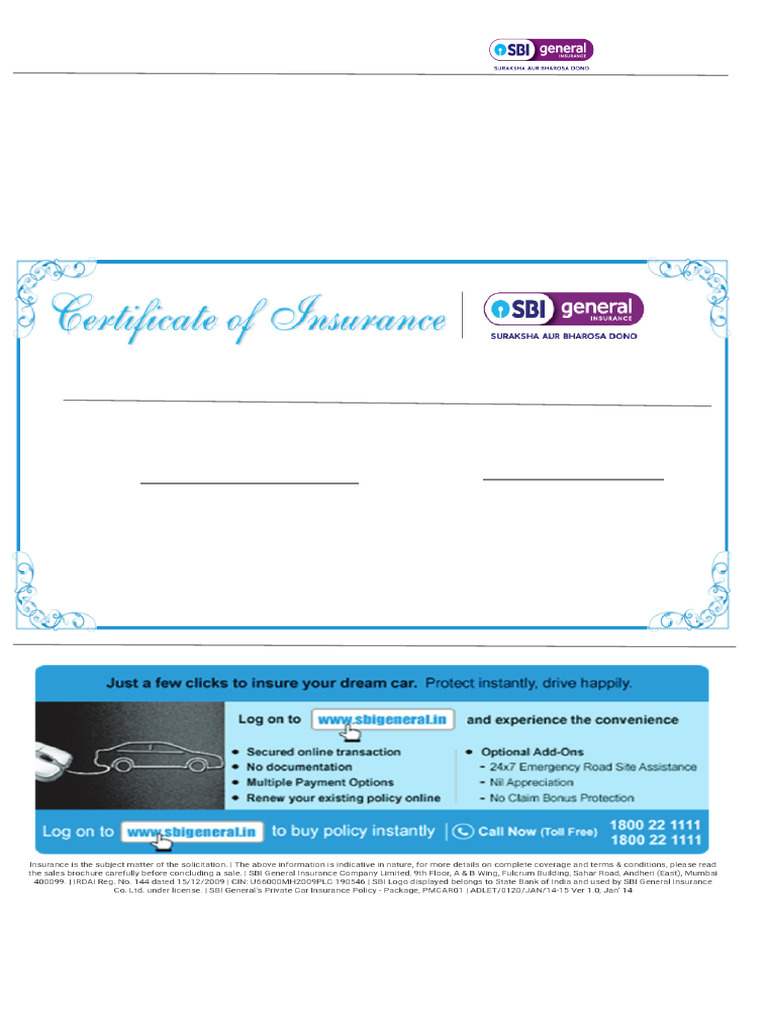 SBI General Insurance | PDF | Insurance | Misrepresentation