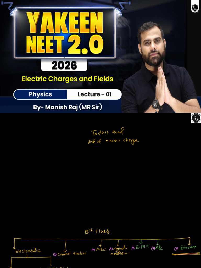 Electric Charges and Fields 01 Class Notes Physics by Manish Raj Sir (1 ...