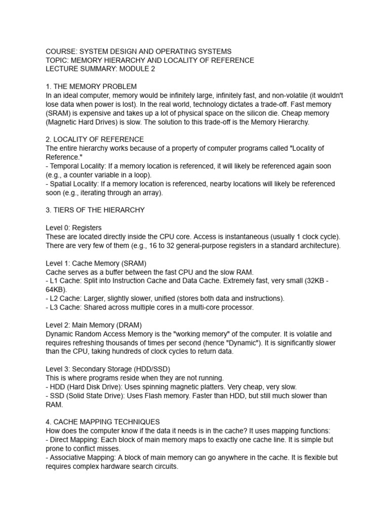 Memory Hierarchy and Locality of Reference | PDF | Computer Data Storage | Random Access Memory