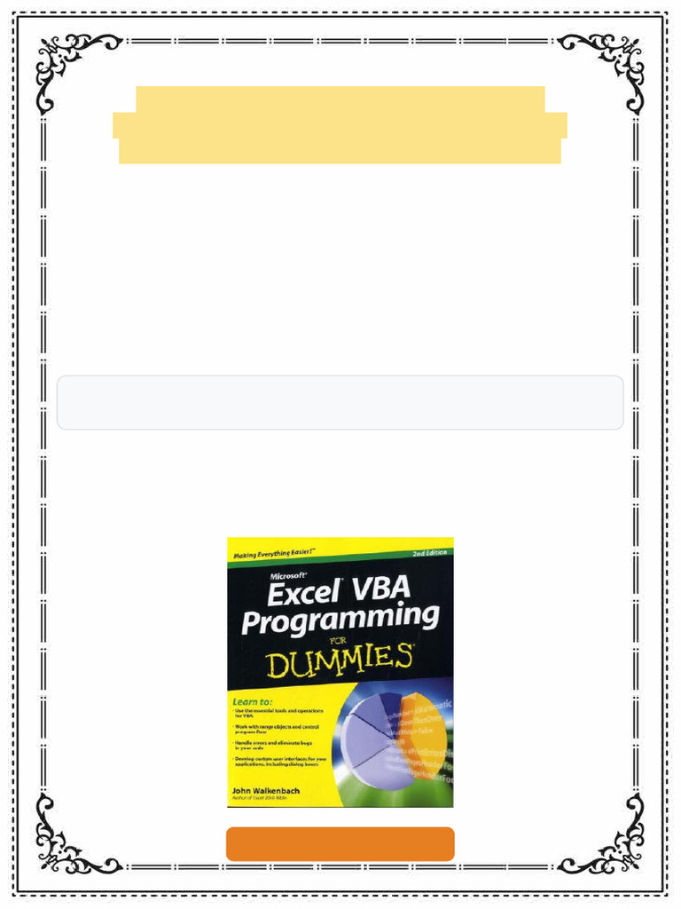 Excel VBA Programming for Dummies 2nd Edition John Walkenbach ebook ...