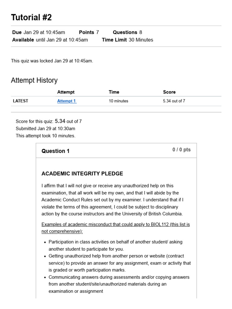 Tutorial #2 - BIOL 112 Tutorial Biology of The Cell | PDF | Cell ...