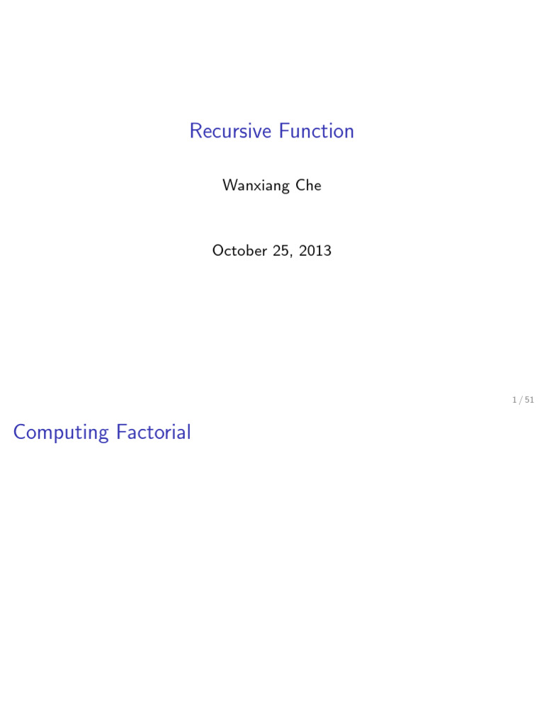 8 Recursive Function | PDF | Mathematics