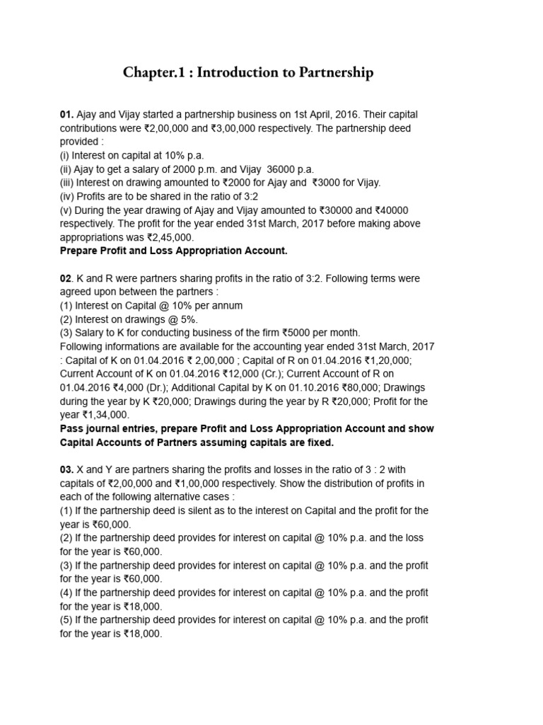 Introduction to Partnership | PDF | Partnership | Interest